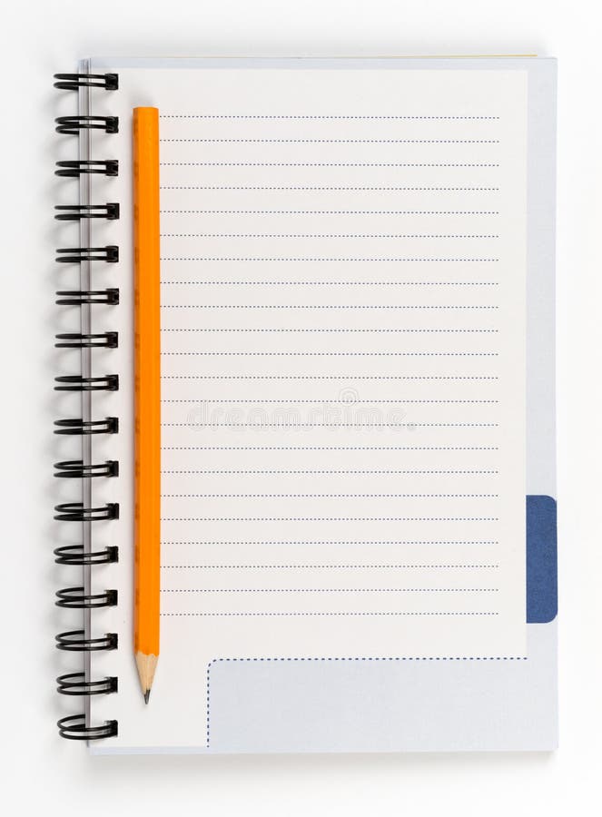 Blank Ringbound Notebook and Pencil Stock Image - Image of message ...