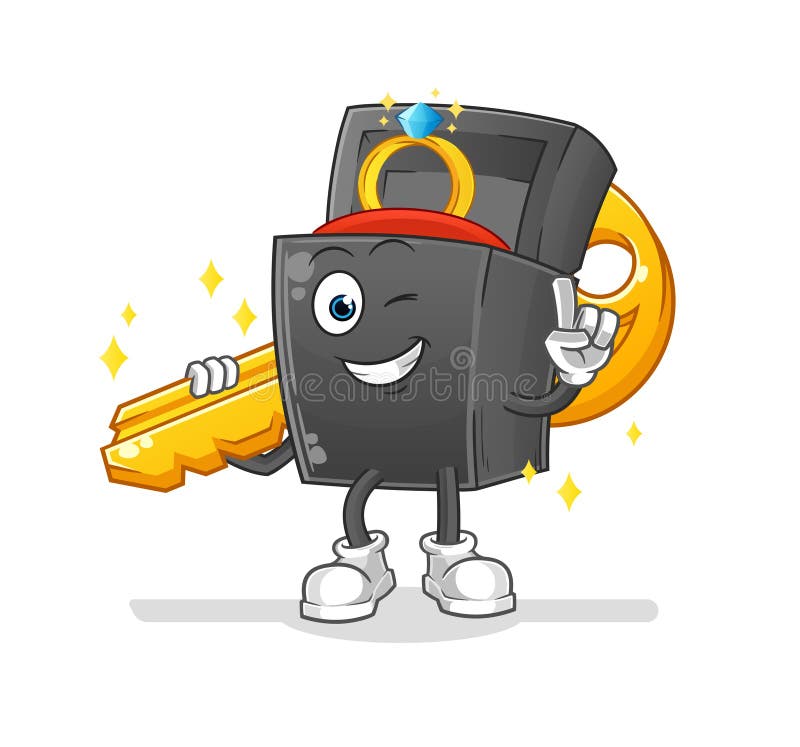 Ring Box Carry the Key Mascot. Cartoon Vector Stock Vector ...