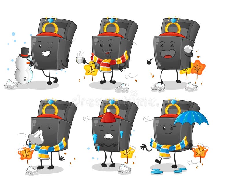 Ring Box in Cold Weather Character Mascot Vector Stock Vector ...