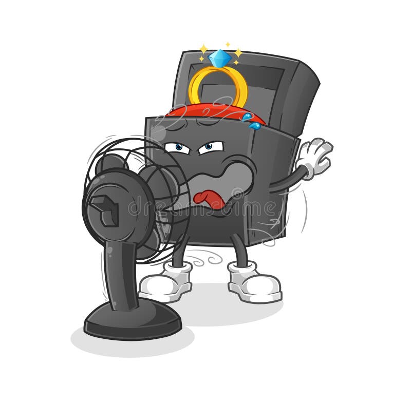 Ring Box with the Fan Character. Cartoon Mascot Vector Stock Vector ...