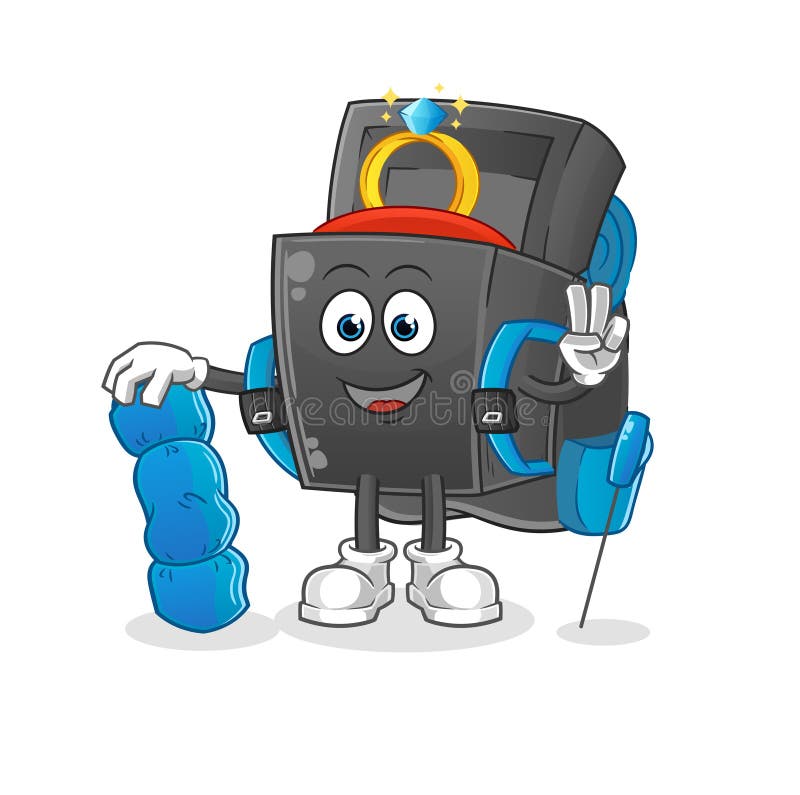 Ring Box Go Camping Mascot. Cartoon Vector Stock Vector - Illustration ...