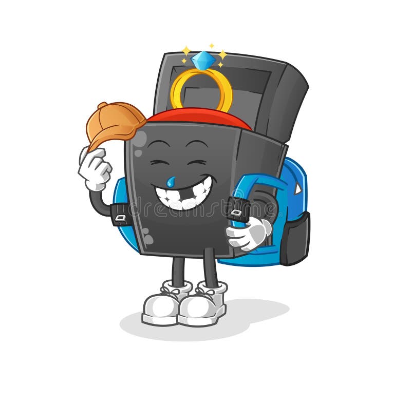 Ring Box Goes To School Vector. Cartoon Character Stock Vector ...