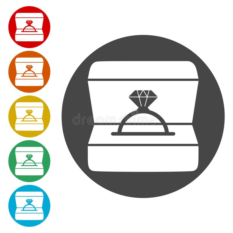 Ring in a Box Icons Set - Vector Illustration Stock Vector ...