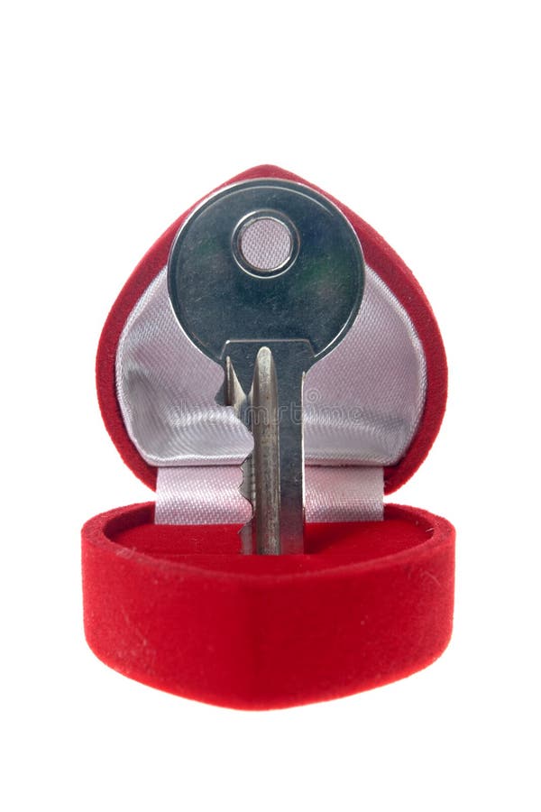 Ring box and key stock photo. Image of isolated, elegance - 6392326