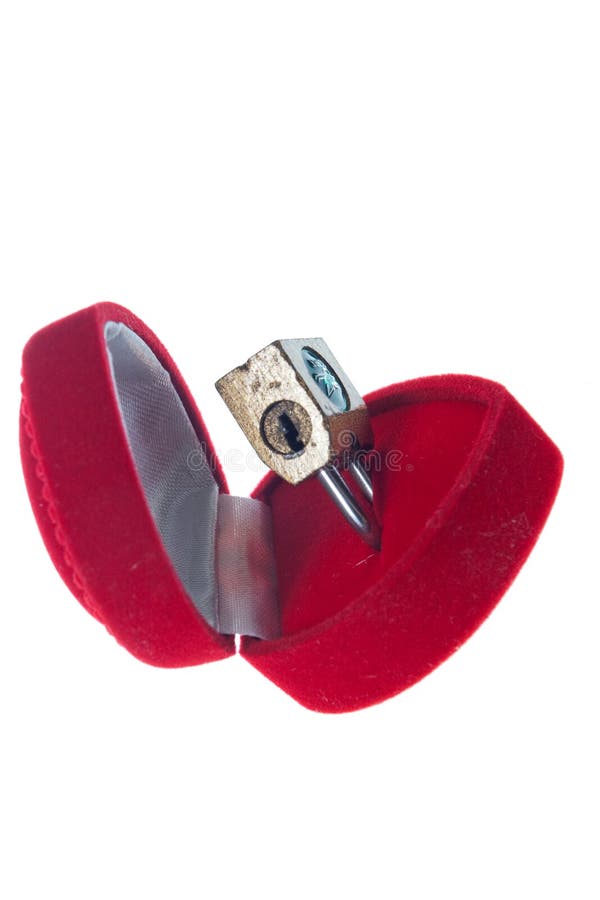 Ring box and lock stock photo. Image of love, ring, wedding - 6392204