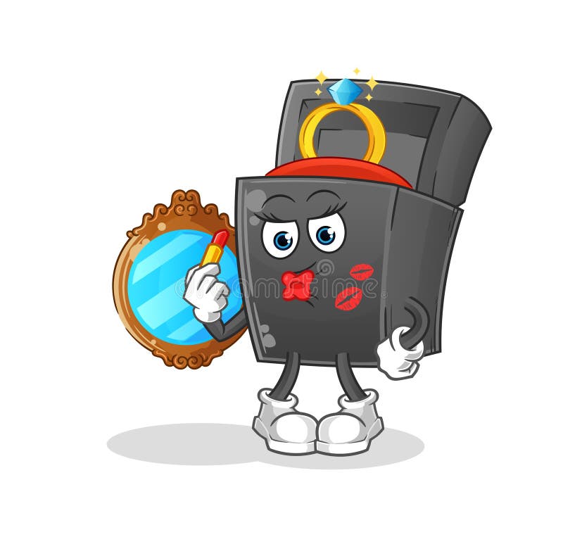 Ring Box Make Up Mascot. Cartoon Vector Stock Vector - Illustration of ...