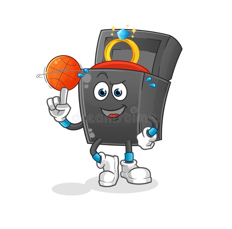 Ring Box Playing Basket Ball Mascot. Cartoon Vector Stock Vector ...