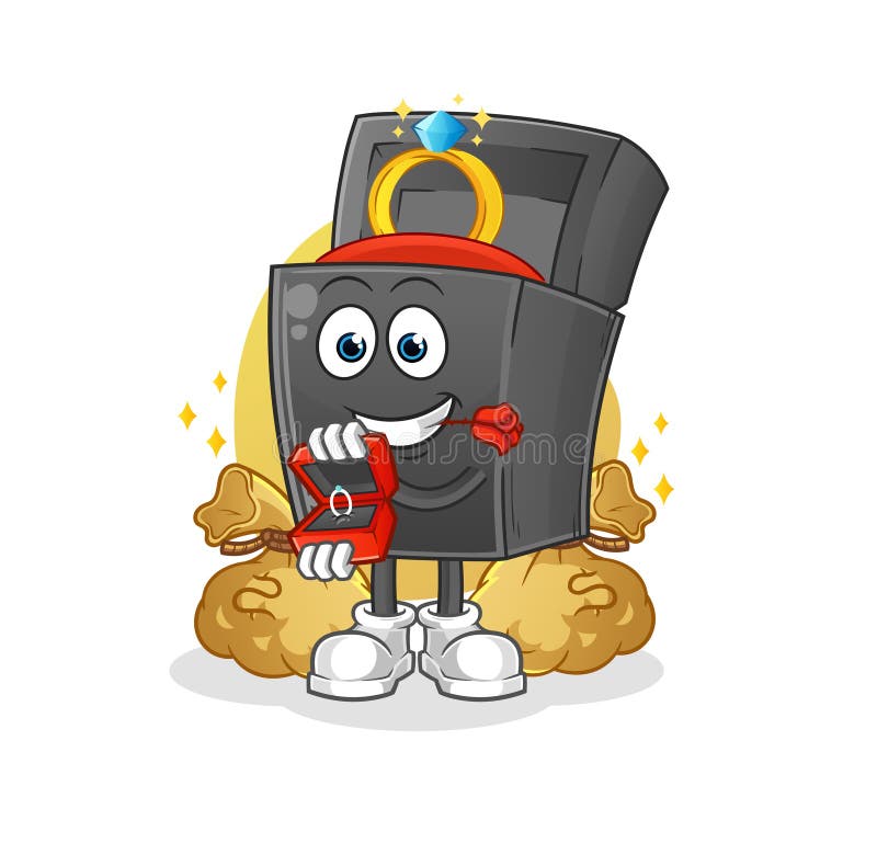 Ring Box Propose with Ring. Cartoon Mascot Vector Stock Vector ...