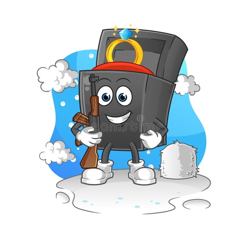 Ring Box Soldier in Winter. Character Mascot Vector Stock Vector ...