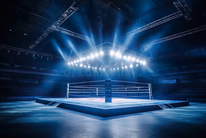 Ring Boxing Arena with Light on the Top Stock Illustration ...