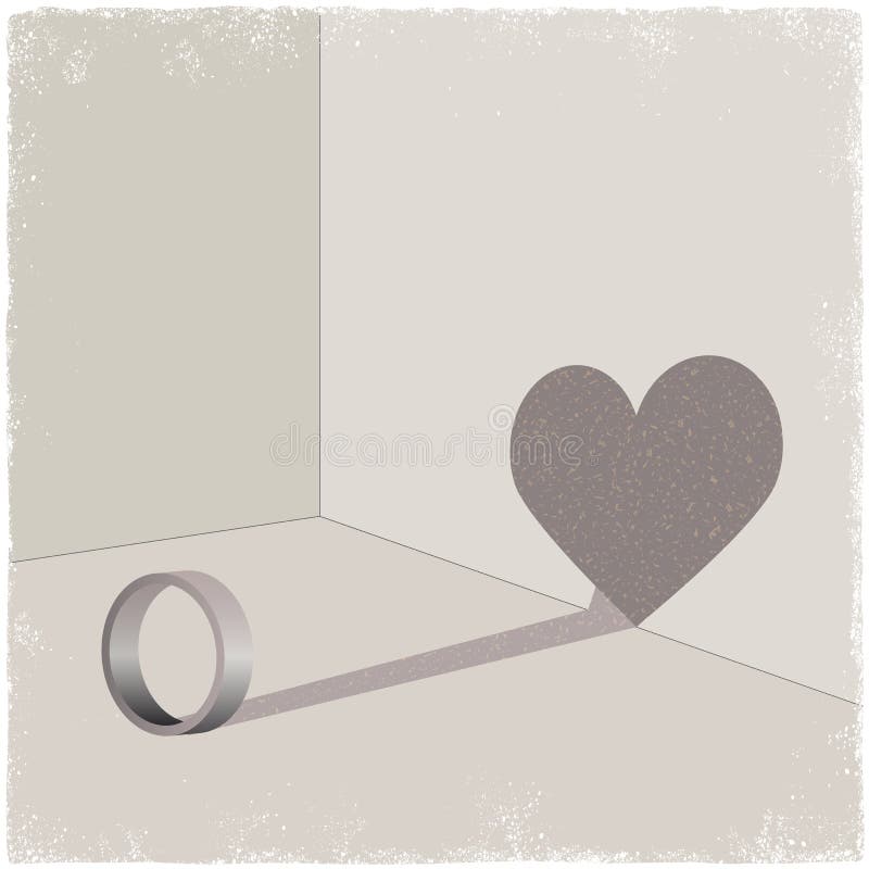 Ring Cating Shadow of Heart Shape Stock Vector - Illustration of ...