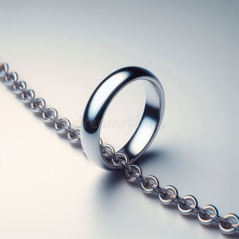 A Ring and a Chain As a Symbol of Connection and Inseparability. Stock ...