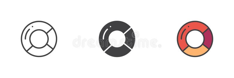 Ring Chart Graph Different Style Icon Set Stock Vector - Illustration ...