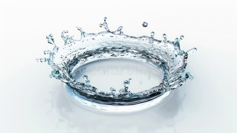 Ring of Clear Water with Splash Isolated on White Created with ...