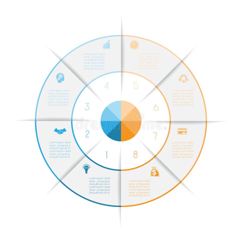 Ring from Colored Lines Infographic Eight Number Options Stock Vector ...