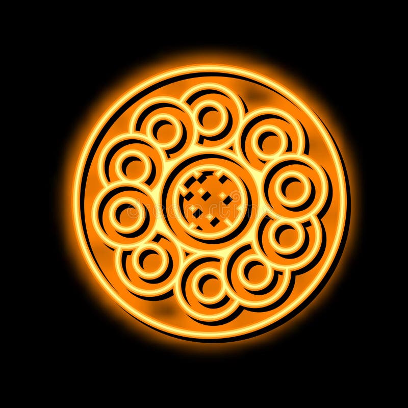 Ring Cut Onion Neon Glow Icon Illustration Stock Vector - Illustration ...