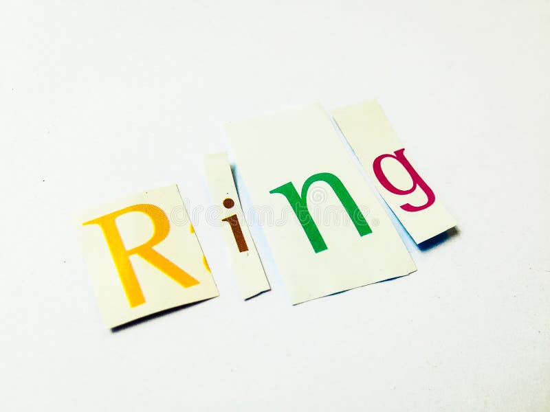 Ring - Cutout Words Collage of Mixed Magazine Letters with White ...