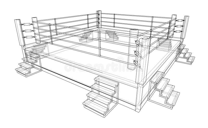 Ring De Boxeo Aislado En El Fondo Blanco Ilustración del Vector ...
