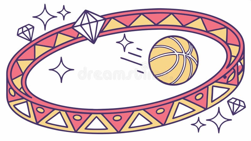 Ring with Diamond and Ball, Sport and Luxury Combination Vector Design ...