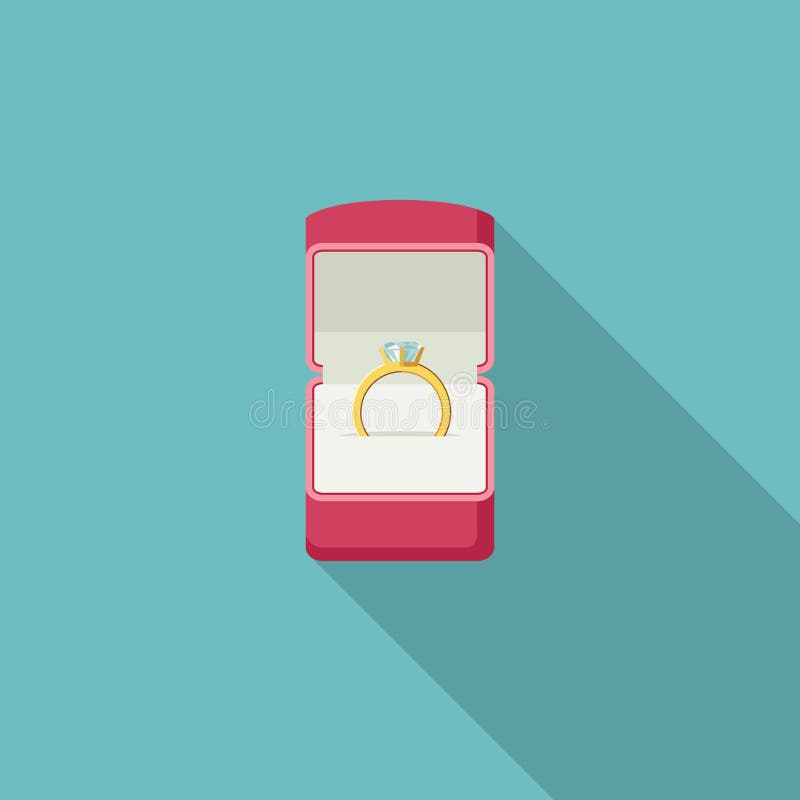 Ring with diamond in box stock vector. Illustration of cartoon - 85575003