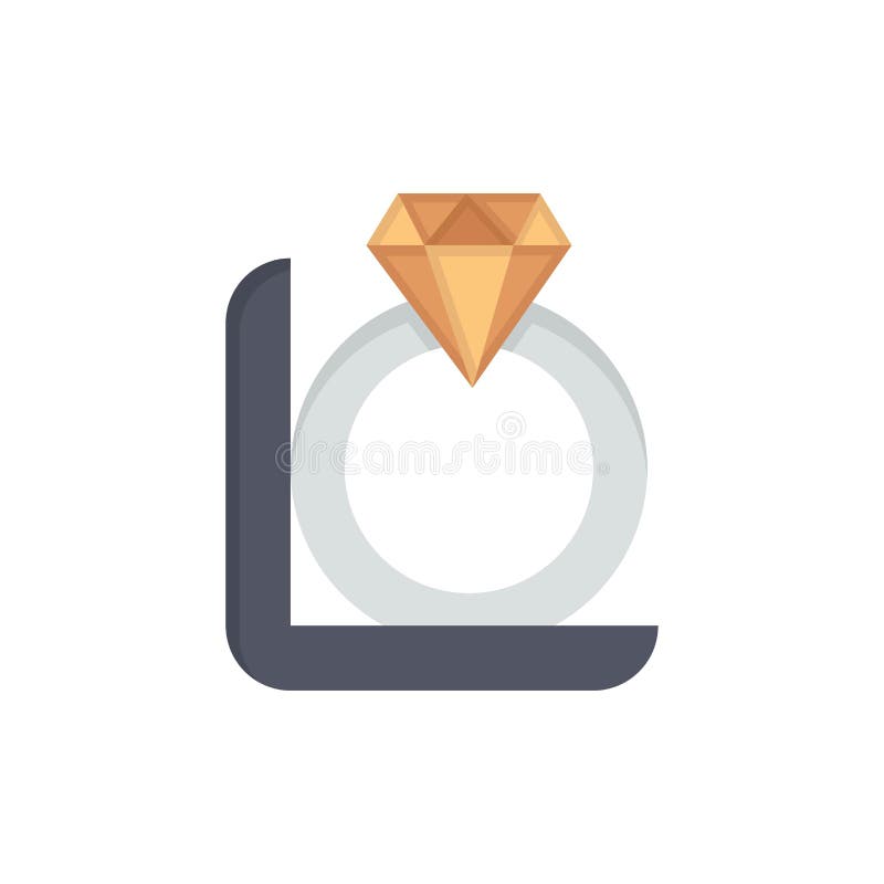 Ring, Diamond, Gift, Box Flat Color Icon. Vector Icon Banner Template ...