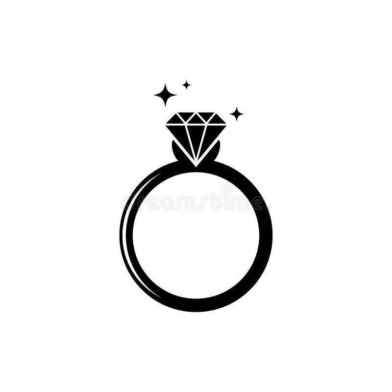 Ring Diamond Icon. Vector on Isolated White Background Stock Vector ...