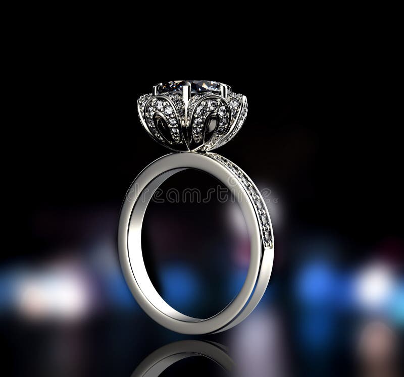 Ring with Diamond. Jewelry Background Stock Photo - Image of closeup ...
