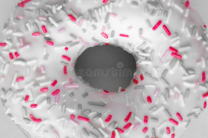 Ring Donut with White Glaze Stock Photo - Image of horizontal, color ...