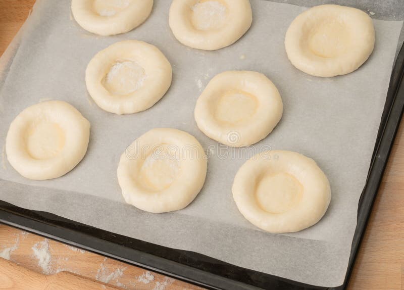 Ring of dough with quark stock photo. Image of delicious - 318984488