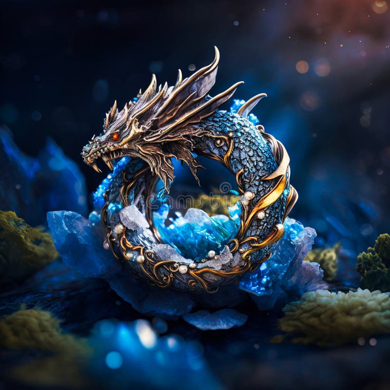 Ring Dragon Ice Nature, Generative AI Stock Image - Image of collection ...