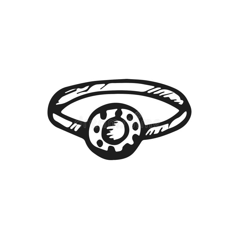Ring Female Bijouterie Vector Hand Sketch Isolated Stock Vector ...