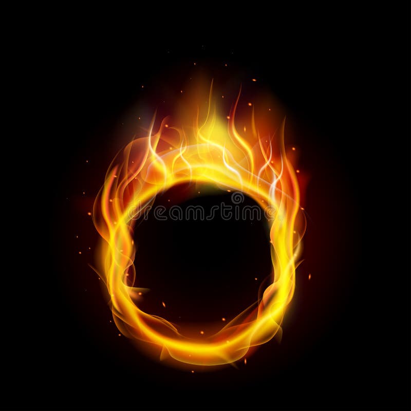 Ring of Fire with Black Background Stock Vector - Illustration of ...