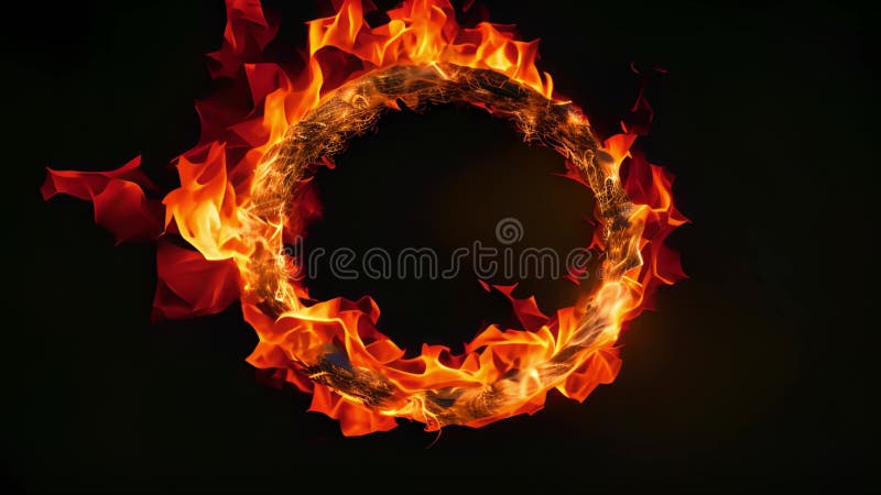Ring of Fire on Black Background Stock Footage - Video of bright ...