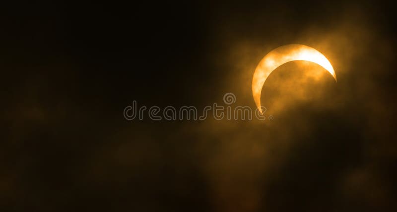 Ring of Fire Eclipse of Moon with Clouds Details Stock Photo - Image of ...