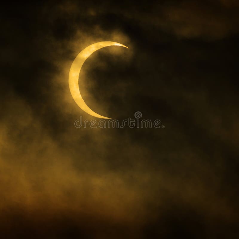 Ring of Fire Eclipse of Moon with Clouds Details Stock Photo - Image of ...