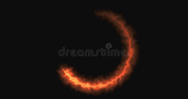 Ring of Fire Flame Appears on Black Background, Magic and Stock Footage ...