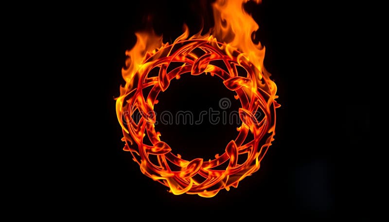 Ring of Fire Flames, Creating Dramatic Fiery Effect and Symbolizing ...