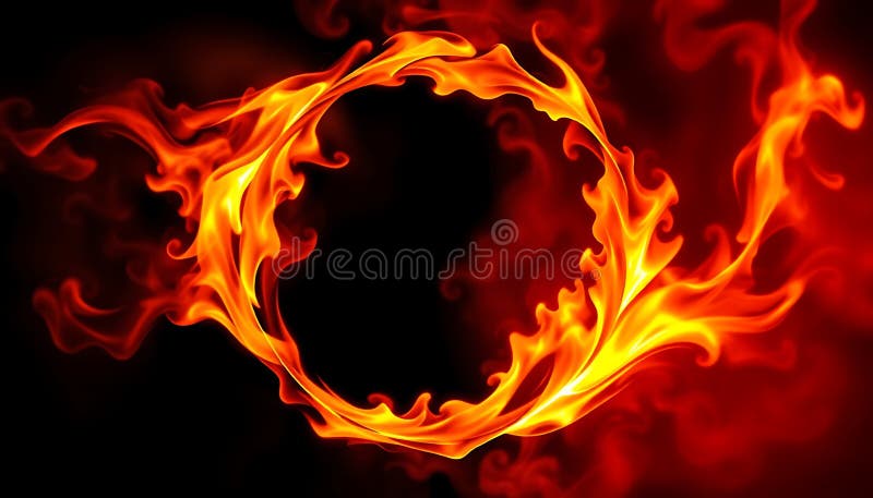 Ring of Fire Flames, Representing Abstract Fire Art and Dynamic Energy ...