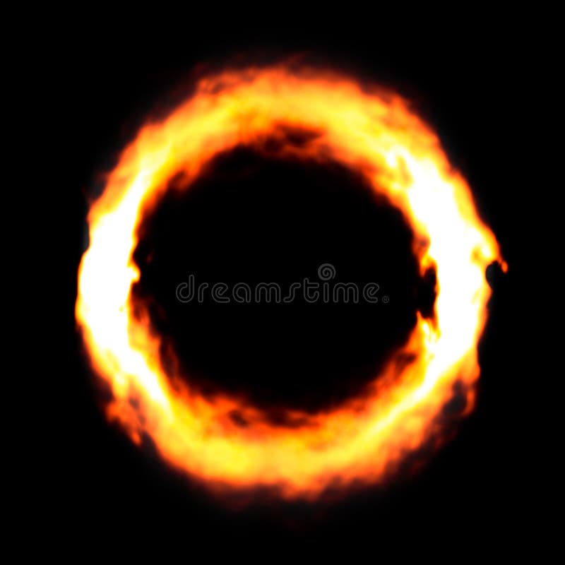 Ring of Fire Isolated on Black Background Stock Illustration ...