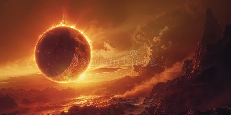 Ring of Fire Planet stock photo. Image of fire, planet - 375862128