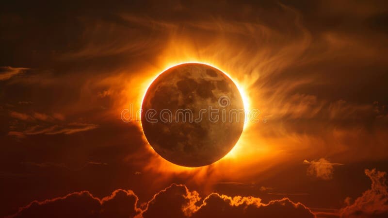 The Ring of Fire Solar Eclipse in Its Full Glory with a Dark Circle ...