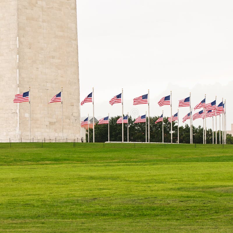 Ring of Flags Surrounding the Washington Monument Stock Image - Image ...