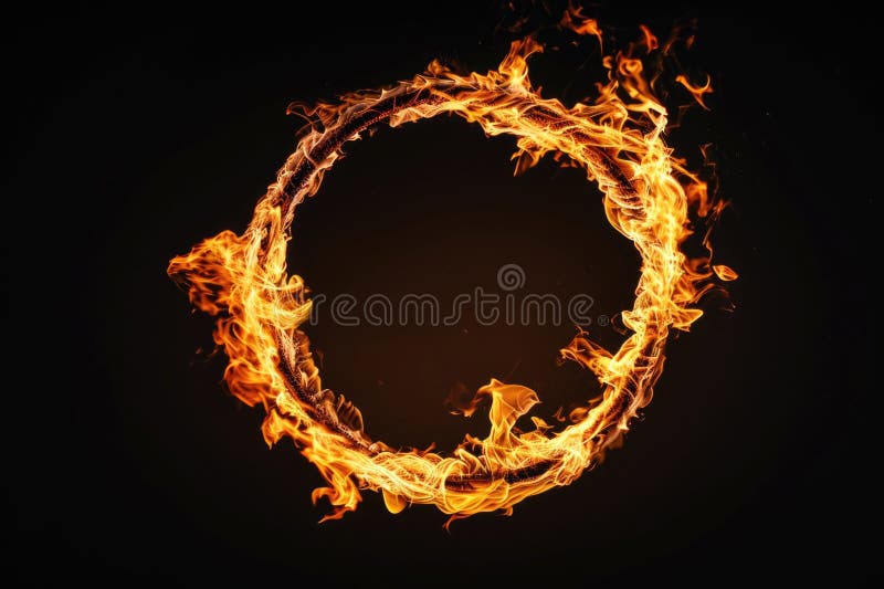 A Ring of Flames on a Dark, Black Surface Stock Photo - Image of fiery ...