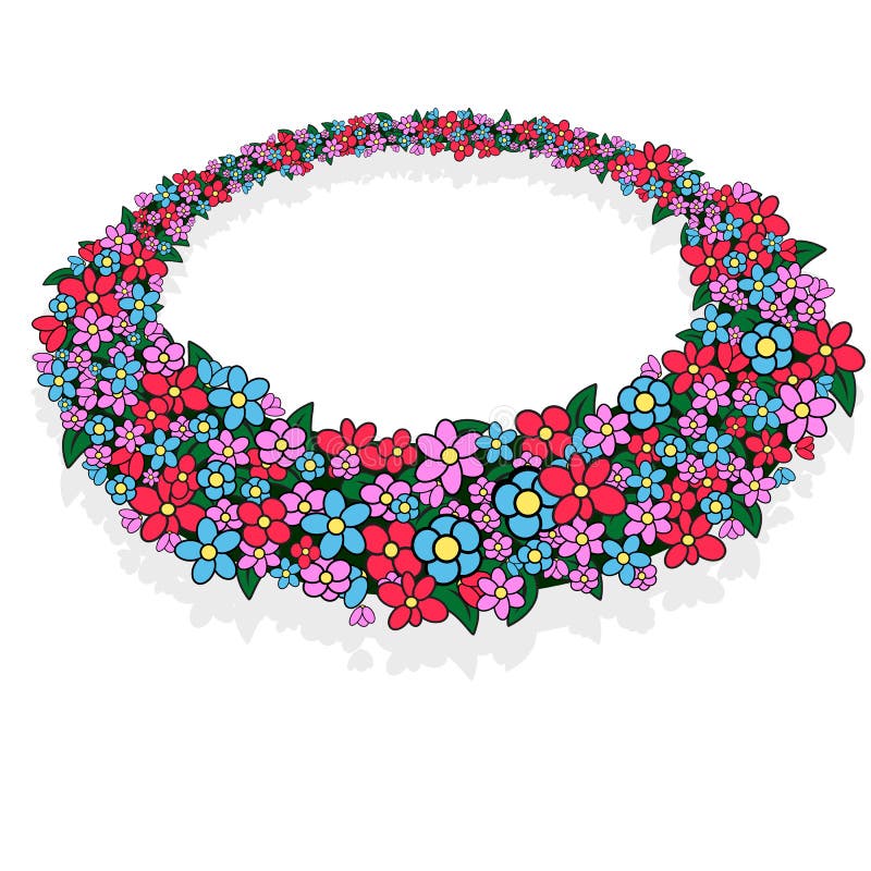 Ring of flowers, vector stock vector. Illustration of color - 101778634