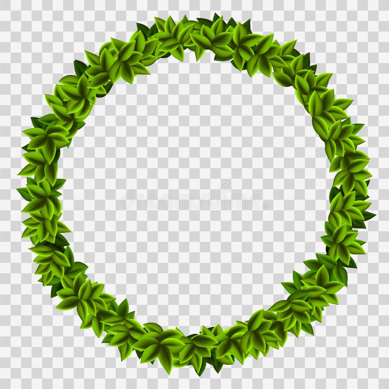 Garland Frame with Green Leaves. Vector Template Stock Vector ...