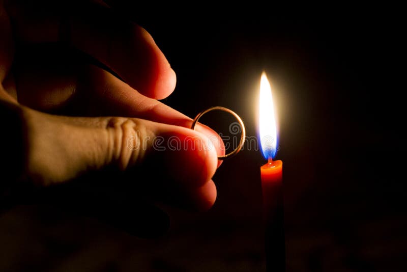 Ring in hand stock photo. Image of hands, fire, candle - 120903624