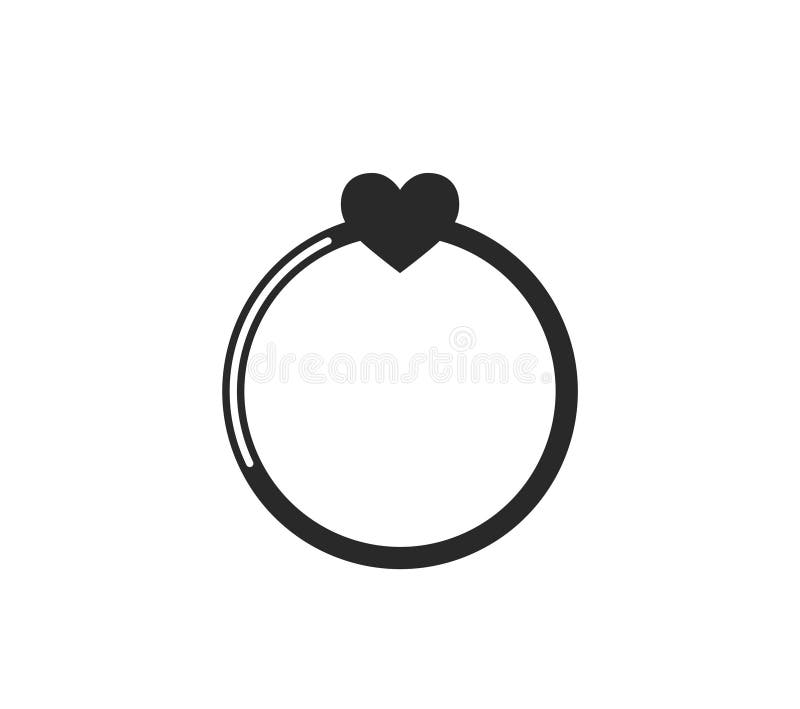 Ring with Heart Icon. Romantic and Valentines, Wedding and Engaged ...