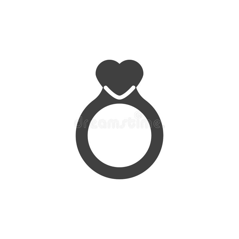 Ring with Heart Vector Icon Stock Illustration - Illustration of symbol ...