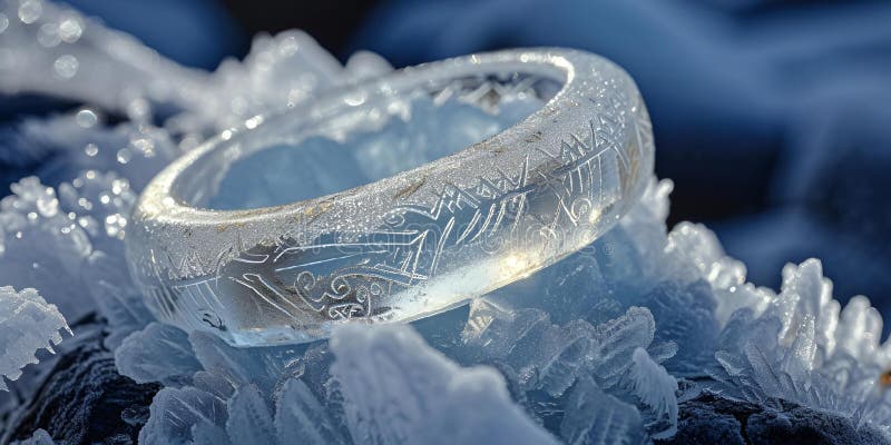 Ring on Ice Crystals with the Sky in the Background, AI-generated ...