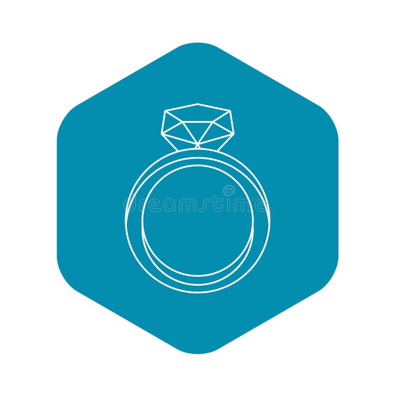 Ring icon, outline style stock vector. Illustration of present - 143454058